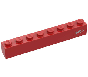 LEGO Red Brick 1 x 8 with Train Logo (Right) Sticker (3008) | Brick Owl ...