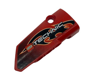 LEGO Red Curved Panel 4 Right with Flames and LEGO Technic Logo Sticker ...