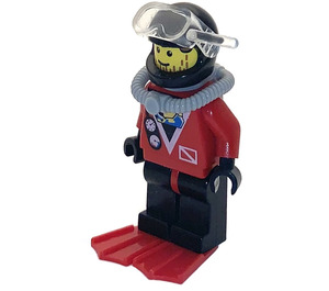 LEGO Red Diver with Black Legs and Stubble with Flippers Minifigure ...
