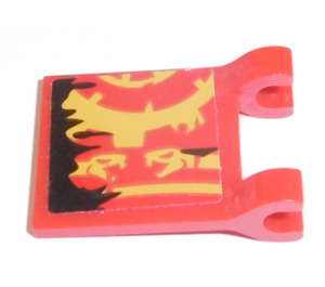 LEGO Red Flag 2 x 2 with Yellow Gear, Black Ripped Edge, Snakes Sticker ...
