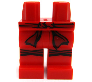 LEGO Red Hips and Legs with Black and Dark Red Belt and Sash and Knee ...