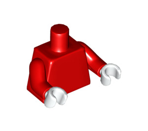 LEGO Red Minifigure Torso Undecorated with Red Arms and White Hands ...