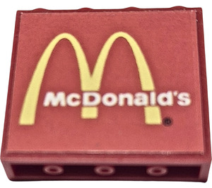 LEGO Red Panel 1 x 4 x 3 with 'McDonald's' Sticker without Side ...