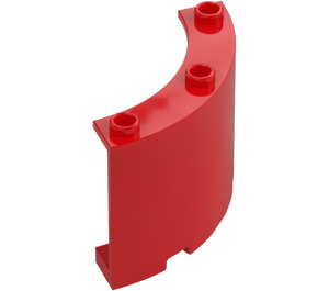 LEGO Red Panel 4 x 4 x 3 Round Quarter (4041) | Brick Owl