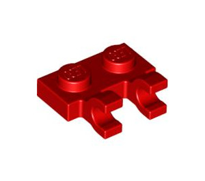 LEGO Red Plate 1 x 2 with Horizontal Clips (flat fronted clips) (60470 ...