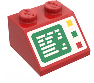 LEGO Red Slope 2 x 2 (45°) with Computer Screen and Right Side Buttons ...