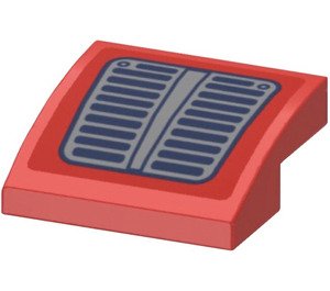 LEGO Red Slope 2 x 2 Curved with Tractor Grill Sticker (15068) | Brick ...