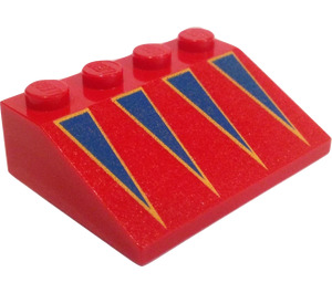 LEGO Red Slope 3 x 4 (25°) with Blue Triangles (3297 / 82891) | Brick Owl