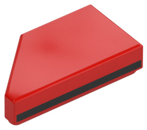 LEGO Red Tile 1 x 2 45° Angled Cut Right with Black Line (5092) | Brick ...