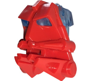 LEGO Red Toa Head with Transparent Medium Blue Toa Eyes/Brain Stengel ...