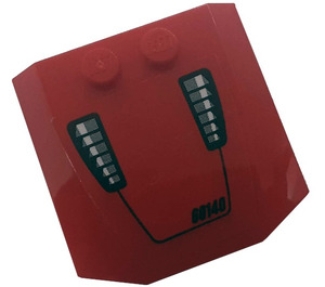 LEGO Red Wedge 4 x 4 Curved with Double Grille and Hood Sticker (45677 ...