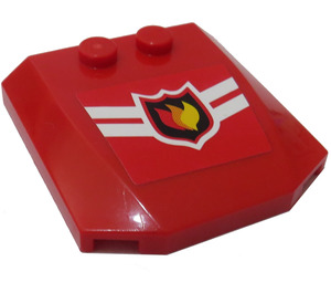 LEGO Red Wedge 4 x 4 Curved with fire logo Sticker (45677) | Brick Owl ...