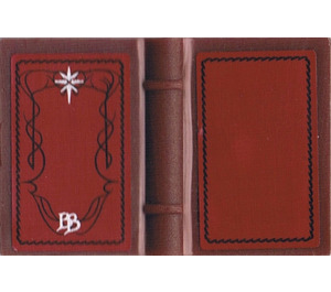 LEGO Reddish Brown Book 2 x 3 with White Star and ‘BB’ on Red Sticker ...