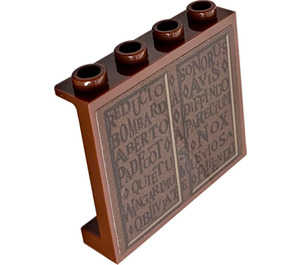 LEGO Reddish Brown Panel 1 x 4 x 3 with Spells: Reducio, Sonorus ...