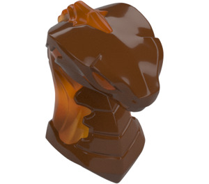 LEGO Reddish Brown Snake Head (Closed Hood) with Transparent Orange ...