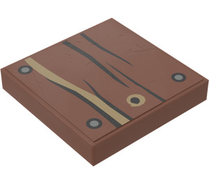 LEGO Reddish Brown Tile 2 x 2 with Wood Pattern (1) Sticker with Groove ...