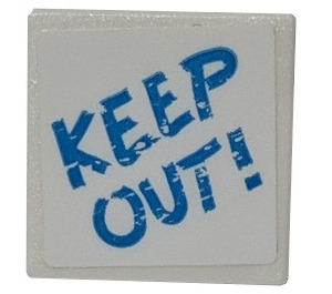 LEGO Roadsign Clip-on 2 x 2 Square with "KEEP OUT!" Sticker with Open ...