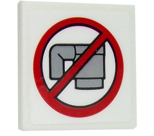 LEGO Roadsign Clip-on 2 x 2 Square with No Cups Sticker with Open 'O ...