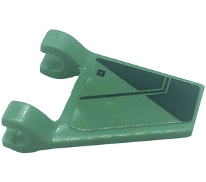 LEGO Sand Green Flag 2 x 2 Angled with Dark Green Triangle and Black ...