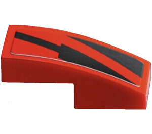 LEGO Slope 1 x 2 Curved with Black Arrow Shape and Triangle (Left ...