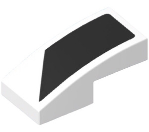 LEGO Slope 1 x 2 Curved with Black Shape Sticker (3593) | Brick Owl ...