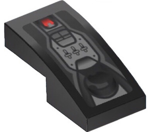 LEGO Slope 1 x 2 Curved with Control Panel with Gearstick Sticker (3593 ...