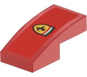 LEGO Slope 1 x 2 Curved with Ferrari Logo (Left) Sticker (3593) | Brick ...