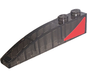 LEGO Slope 1 x 6 Curved with Red Triangle right Sticker (35164) | Brick ...