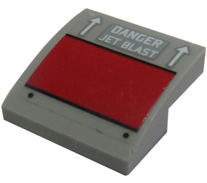 LEGO Slope 2 x 2 Curved with Red Rectangle and 'DANGER JET BLAST ...