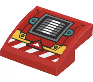 LEGO Slope 2 x 2 Curved with Vent, Panel and White Stripes Sticker ...