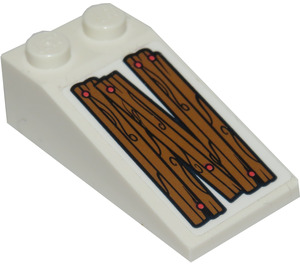 LEGO Slope 2 x 4 (18°) with Woodgrain and Nails (Right) Sticker (30363 ...