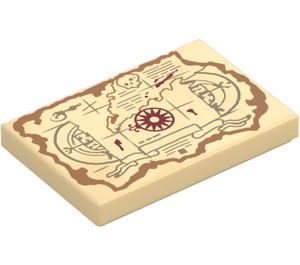 LEGO Tile 2 x 3 with One-Eyed Willie's Treasure Map | Brick Owl - LEGO ...