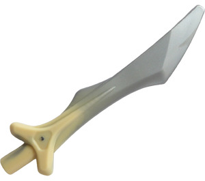LEGO Sword Blade with Bar and Spike on Side with Marbled Flat Silver ...