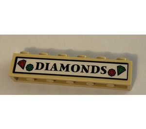 LEGO Tan Brick 1 x 6 with Diamonds Sign Sticker (3009) | Brick Owl ...