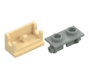 LEGO Tan Hinge Brick 1 x 2 with Light Gray Top Plate | Brick Owl - LEGO ...