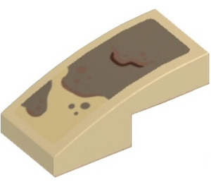 LEGO Tan Slope 1 x 2 Curved with Sand Sticker (3593) | Brick Owl - LEGO ...