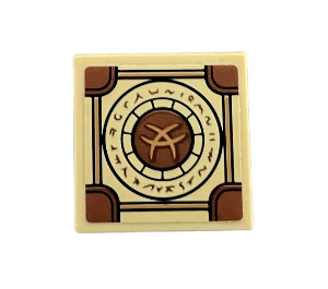 LEGO Tan Tile 2 x 2 with Ancient Relic with Runes Sticker with Groove ...