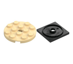 LEGO Tan Turntable 4 x 4 x 0.667 with Black Locking Base | Brick Owl ...