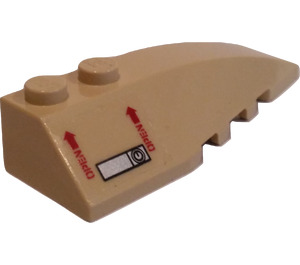 LEGO Tan Wedge 2 x 6 Double Right with Lock and Up Arrows Sticker ...