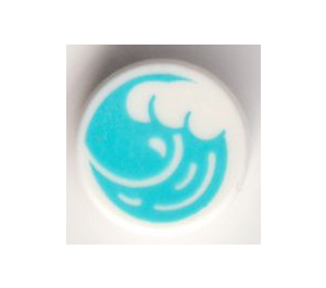 LEGO Tile 1 x 1 Round with Medium Azure Wave (35380) | Brick Owl - LEGO ...