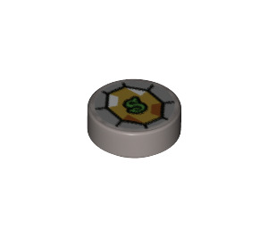 LEGO Tile 1 x 1 Round with Slytherin's Locket with Gold Jewel (98138 / ...