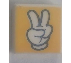 LEGO Tile 1 x 1 with Peace Sign Glove with Groove (3070) | Brick Owl ...