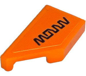 LEGO Tile 1 x 2 45° Angled Cut Left with Arrow Logo Sticker (5091 ...