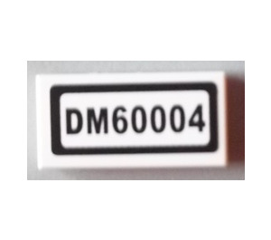 LEGO Tile 1 x 2 with 'DM60004' Sticker with Groove (3069) | Brick Owl ...