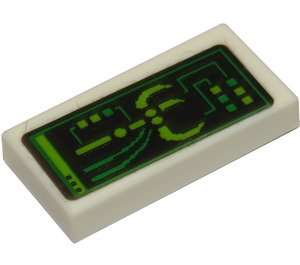 LEGO Tile 1 x 2 with Grabber Controls Sticker with Groove (3069 ...