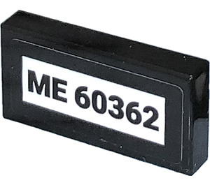 LEGO Tile 1 x 2 with ME60362 License Plate Sticker with Groove (3069 ...