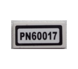 LEGO Tile 1 x 2 with PN60017 License Plate Sticker with Groove (3069 ...