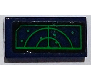 LEGO Tegel 1 x 2 met Radar Screen 70826 Sticker met groef (3069 ...
