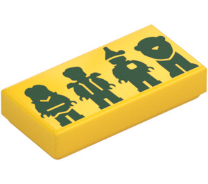 LEGO Tile 1 x 2 with Silhouettes of Dorothy, Scarecrow, Tin Man and ...