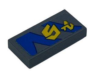 LEGO Tile 1 x 2 with Yellow Markings and Blue Lines (Model Right ...